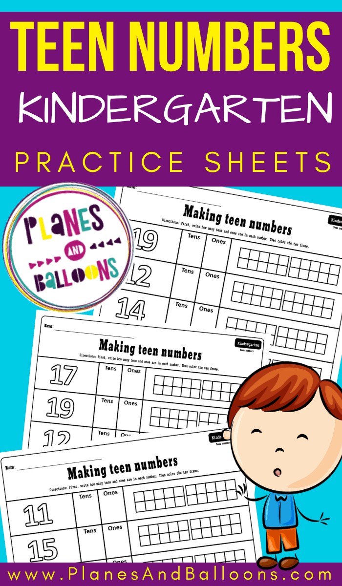 Teen Numbers Worksheets For Kindergarten -Decomposing Teen Numbers