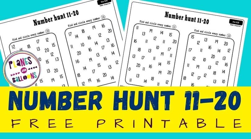 Kindergarten Number Recognition 11 20