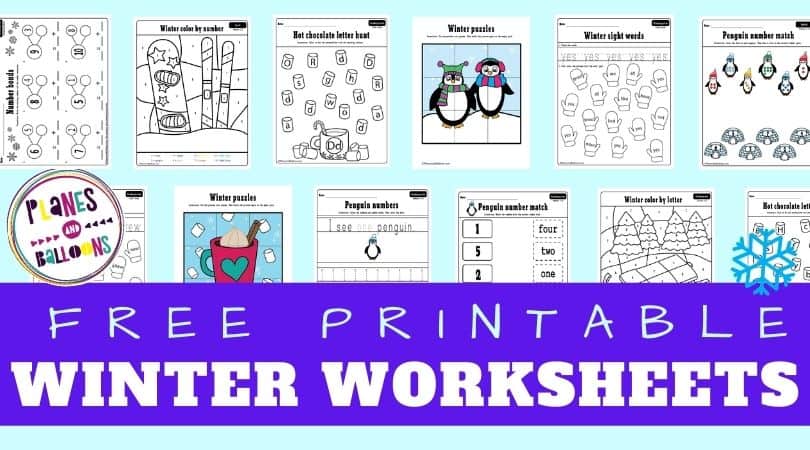 Winter Worksheets And Free Printables - Planes & Balloons