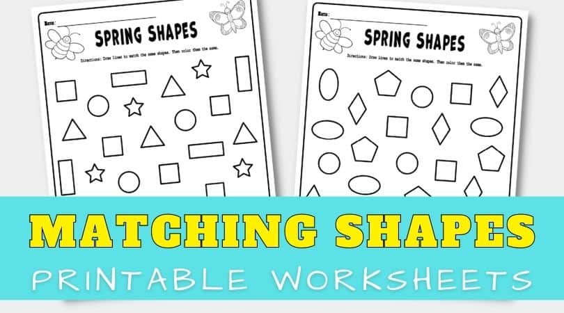 Matching Shapes Worksheets For Kindergarten